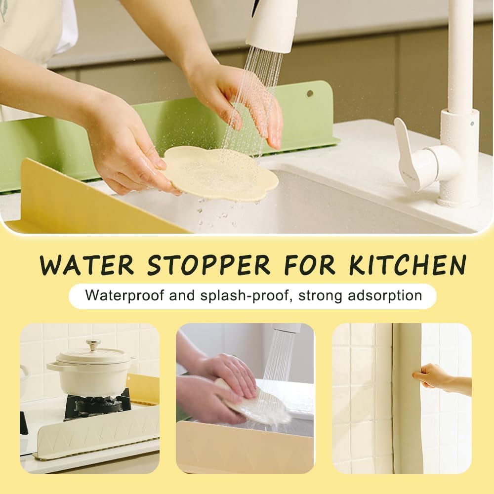 Silicone Sink Splash Guard with Strong Suction Cups – Water Barrier Fl ...