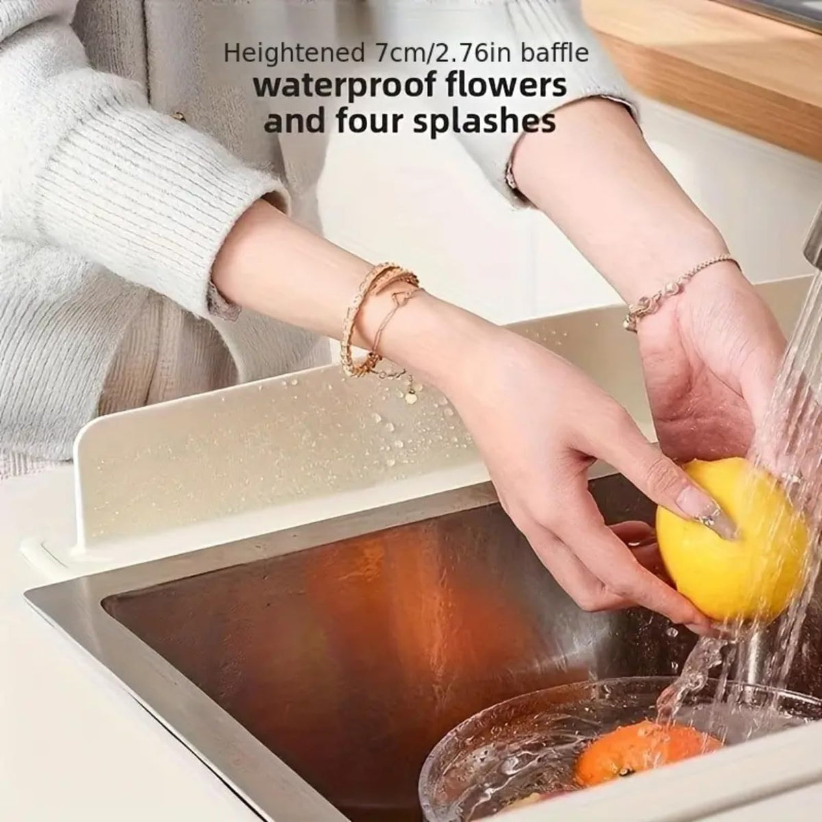 Silicone Sink Splash Guard with Strong Suction Cups – Water Barrier Fl ...